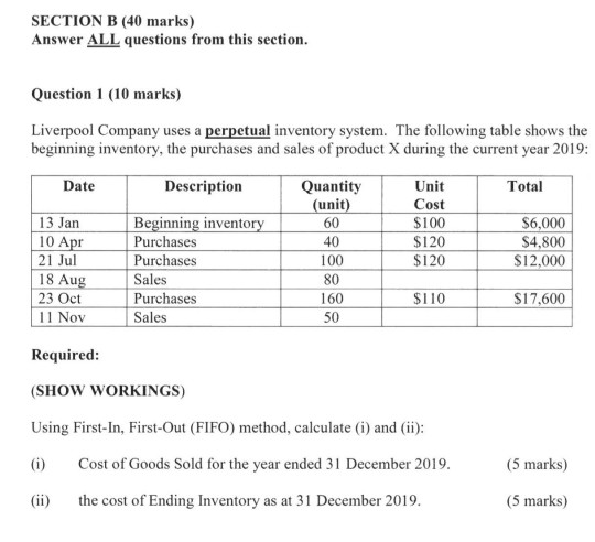 Solved SECTION B (40 marks) Answer ALL questions from this | Chegg.com