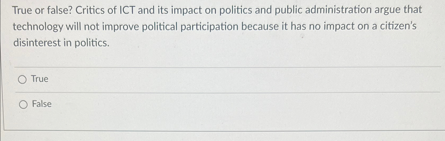 Solved True or false? Critics of ICT and its impact on | Chegg.com