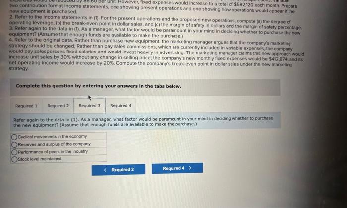 Solved Problem 6−29 (Algo) Changes in Cost Structure; | Chegg.com