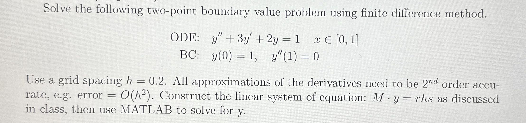 Solved Solve the following two-point boundary value problem | Chegg.com