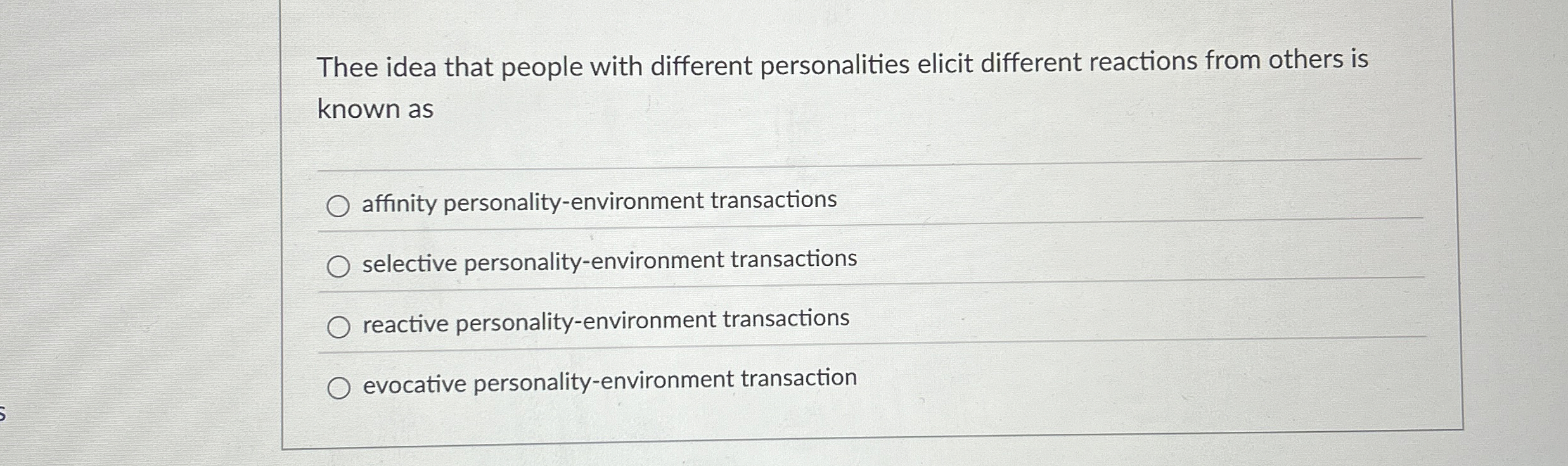 Solved Thee idea that people with different personalities | Chegg.com