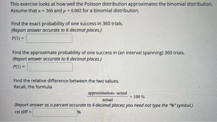 Solved This exercise looks at how well the Poisson | Chegg.com