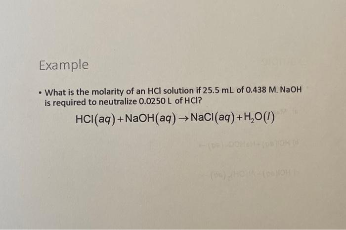 Solved - What is the molarity of an HCl solution if 25.5 mL | Chegg.com