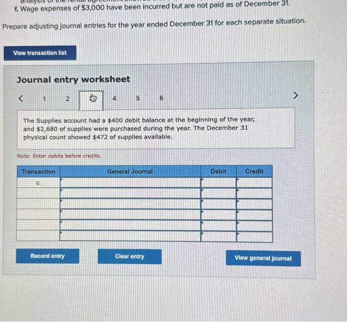 Solved Prepare adjusting journal entries for the year ended | Chegg.com
