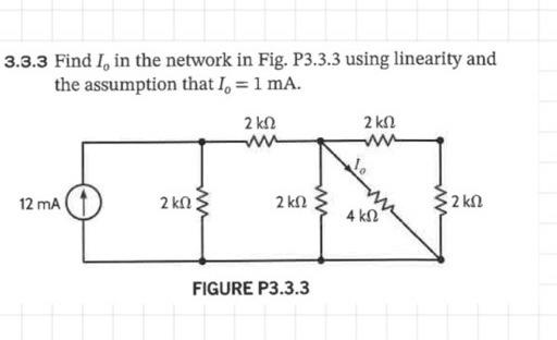 Solved 3.3.3 Find I0 in the network in Fig. P3.3.3 using | Chegg.com