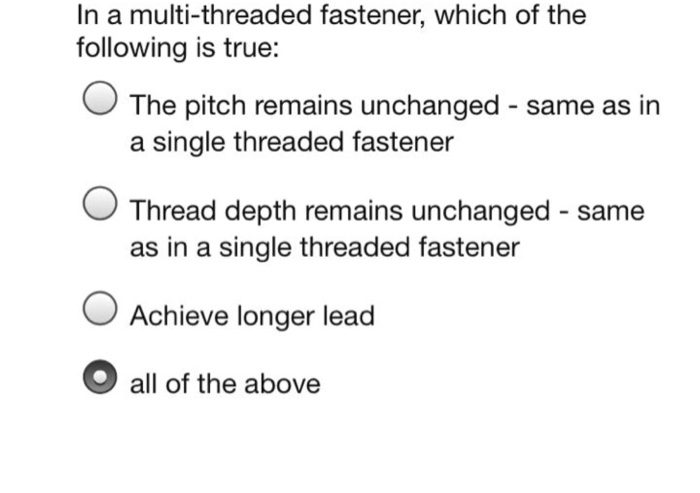 Solved QUESTION 1 10 points Saved A triple threaded screw | Chegg.com