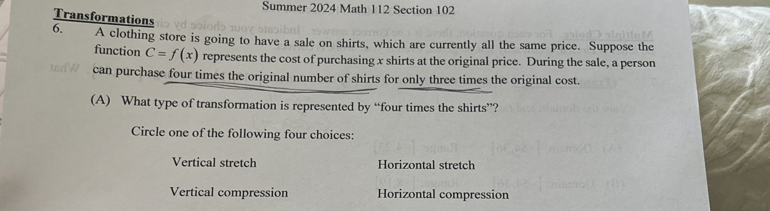 Solved Summer 2024 ﻿Math 112 ﻿Section | Chegg.com
