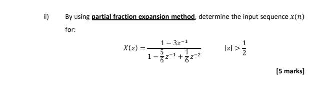 Solved ii) By using partial fraction expansion method | Chegg.com