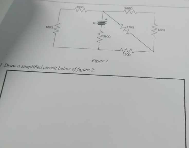 Solved Figure 2Draw a simplified circuit below of figure 2 . | Chegg.com