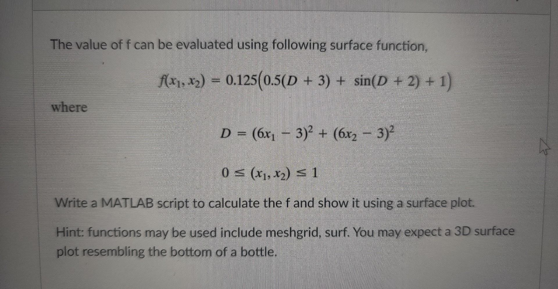 The value of f can be evaluated using following | Chegg.com