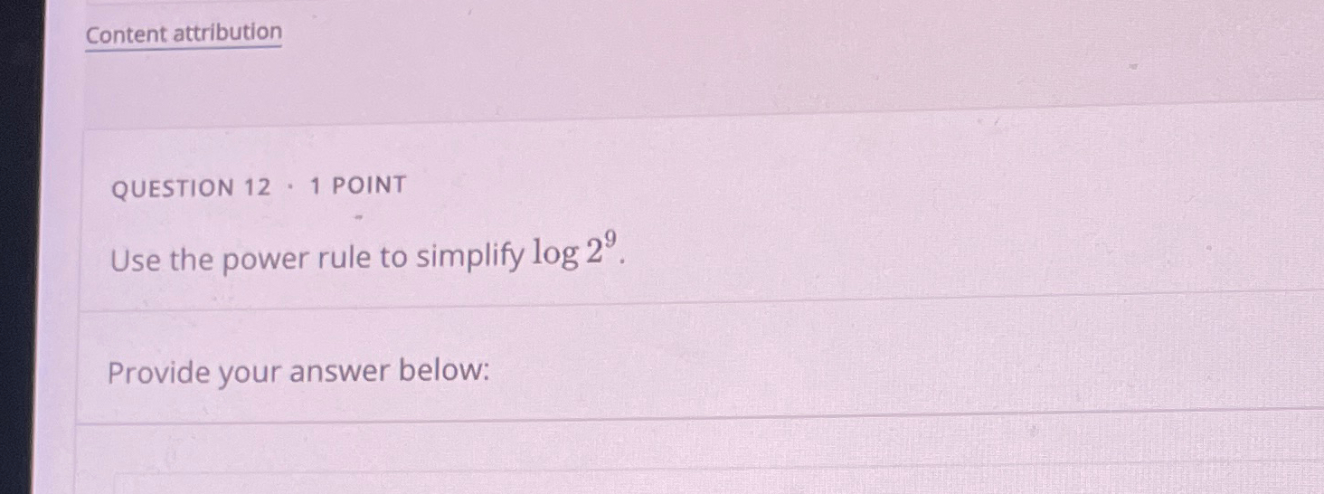 Solved Content attributionQUESTION 12 - 1 ﻿POINTUse the | Chegg.com
