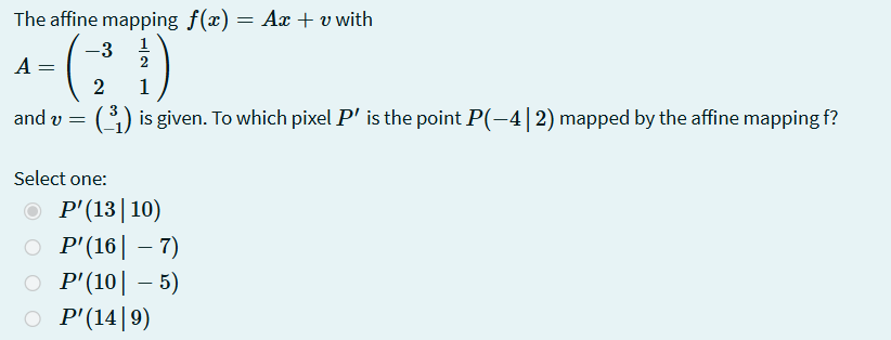 Solved The affine mapping f(x)=Ax+v | Chegg.com