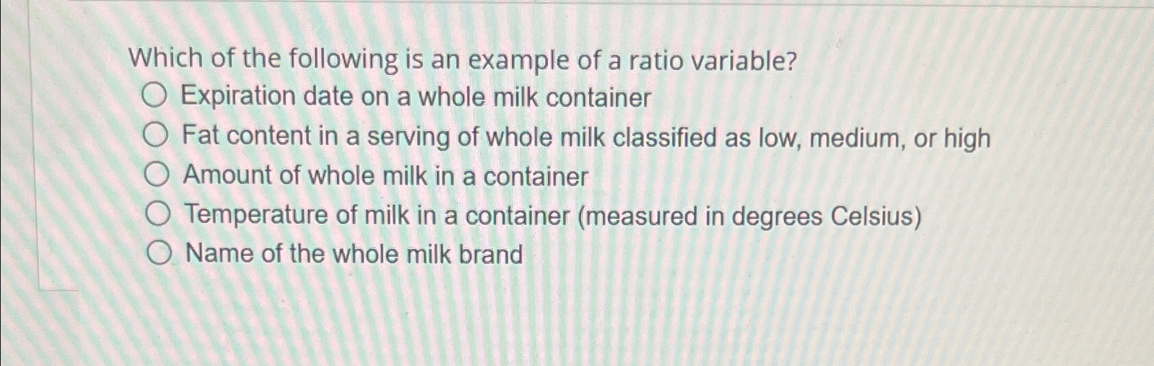 Solved Which of the following is an example of a ratio | Chegg.com