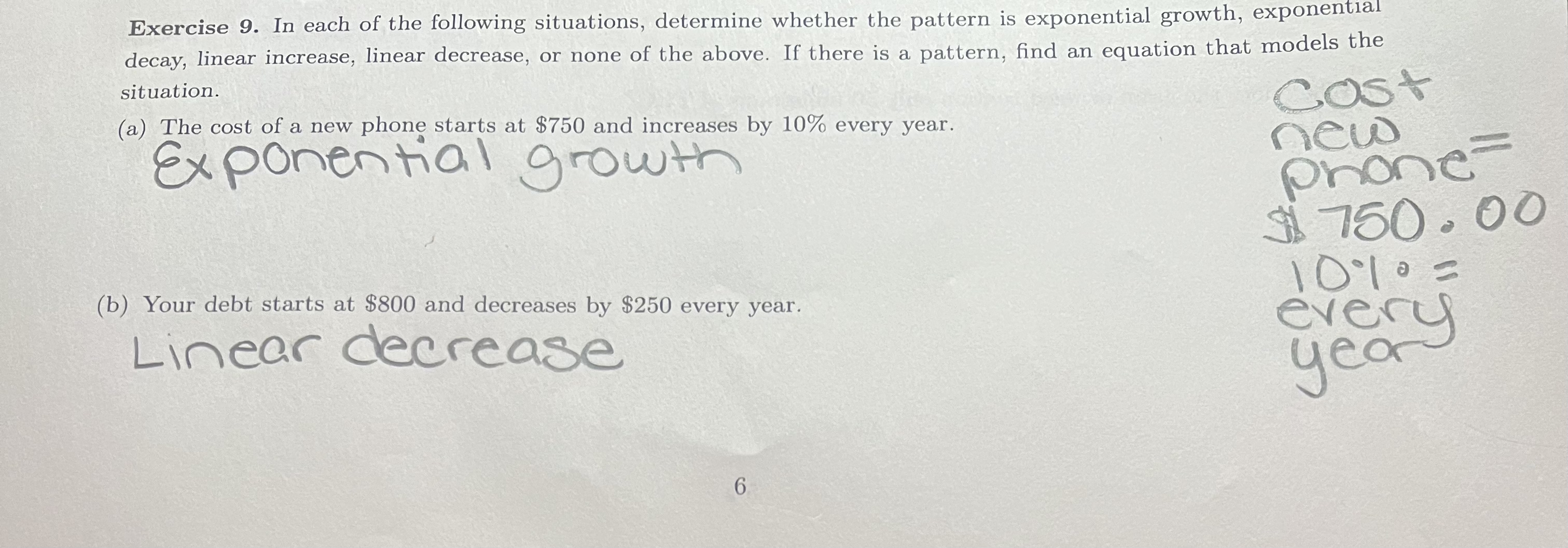 Solved Exercise 9. ﻿In each of the following situations, | Chegg.com