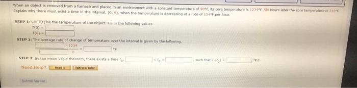 Solved When an object is removed from a furnace and placed | Chegg.com