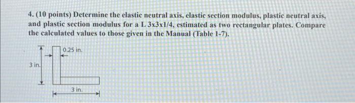 Solved 4. (10 points) Determine the elastic neutral axis, | Chegg.com