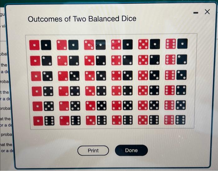 [Solved]: The accompanying figure shows the 36 equally like