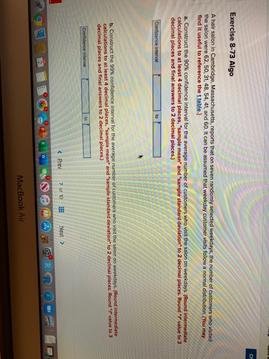 Solved Exercise 8-73 Algo A hair salon in Cambridge, | Chegg.com