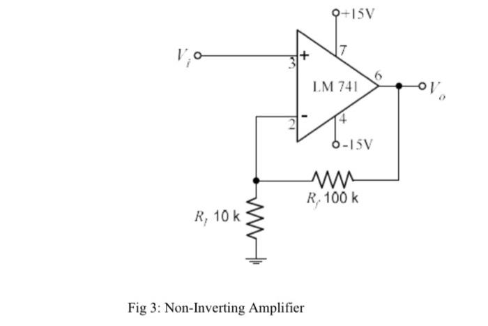 Solved Fig 3: Non-Inverting Amplifier | Chegg.com