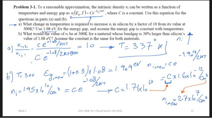 Solved Problem 3-1. To a reasonable approximation, the | Chegg.com