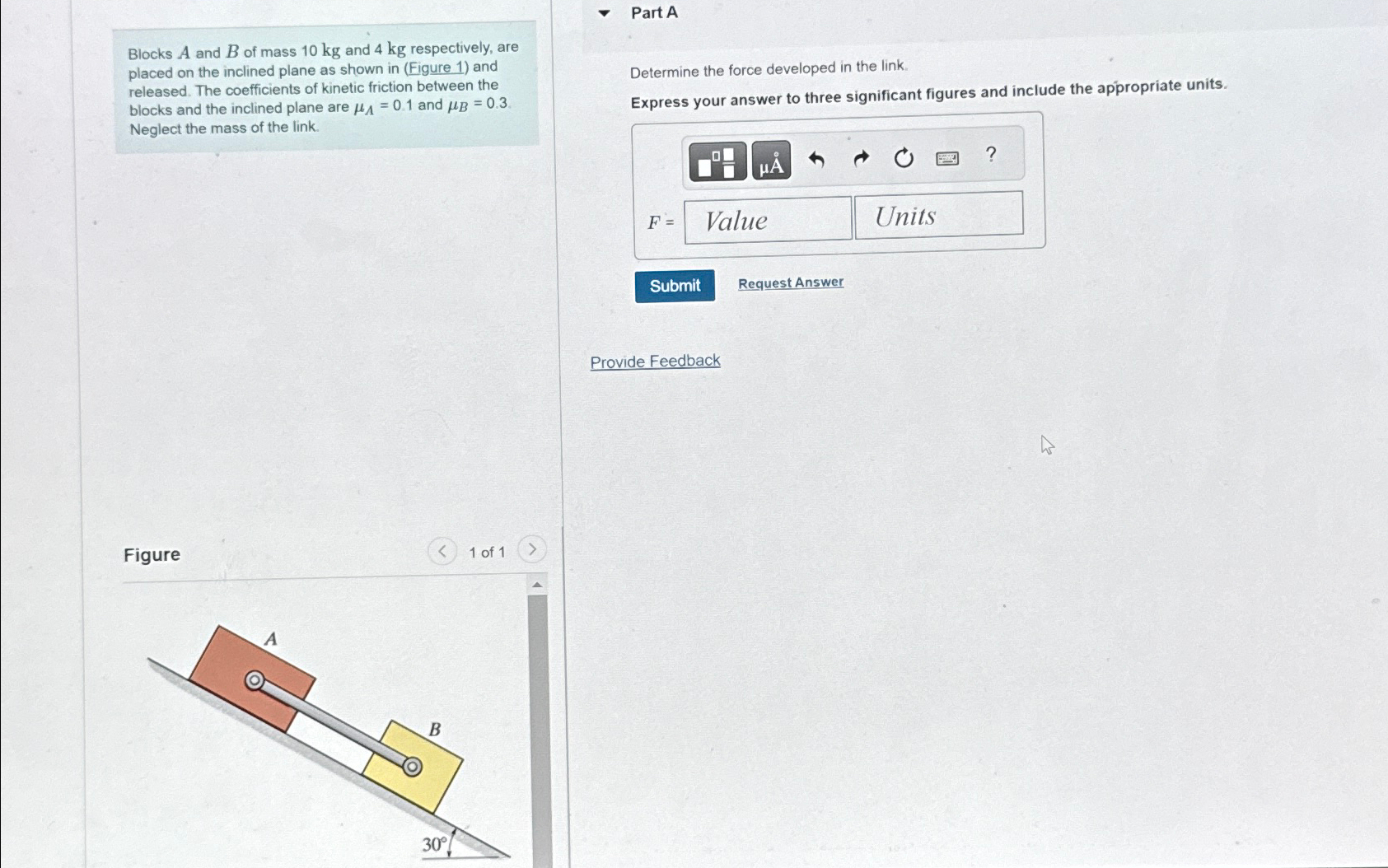 Solved Blocks A and B ﻿of mass 10kg ﻿and 4kg ﻿respectively, | Chegg.com