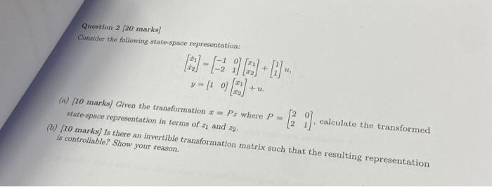 Question 2 (20 marks) Consider the following | Chegg.com