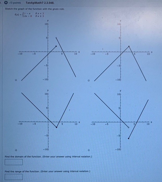 Solved . -13 points TanApMath7 2.3.048. Sketch the graph of | Chegg.com