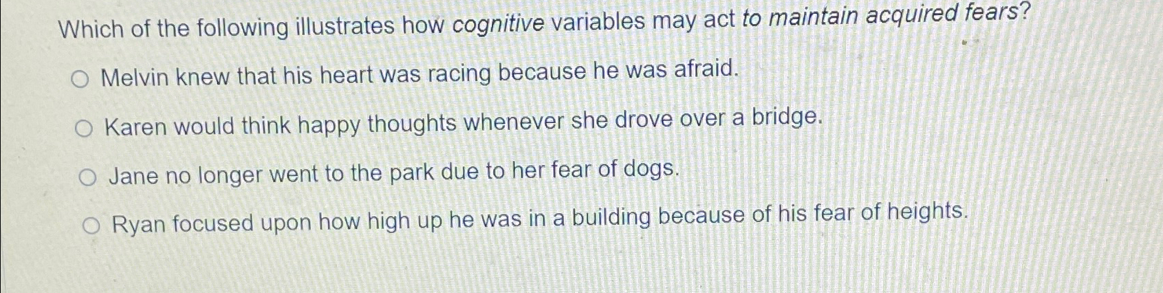 Solved Which of the following illustrates how cognitive | Chegg.com
