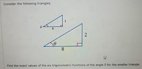 Solved Consider the following triangles.Find the exact | Chegg.com