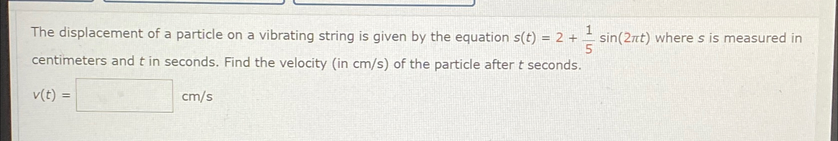 Solved The displacement of a particle on a vibrating string | Chegg.com