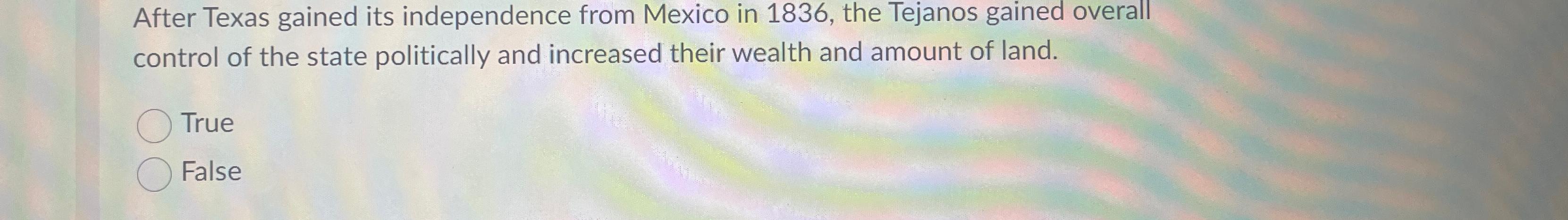 Solved After Texas gained its independence from Mexico in | Chegg.com