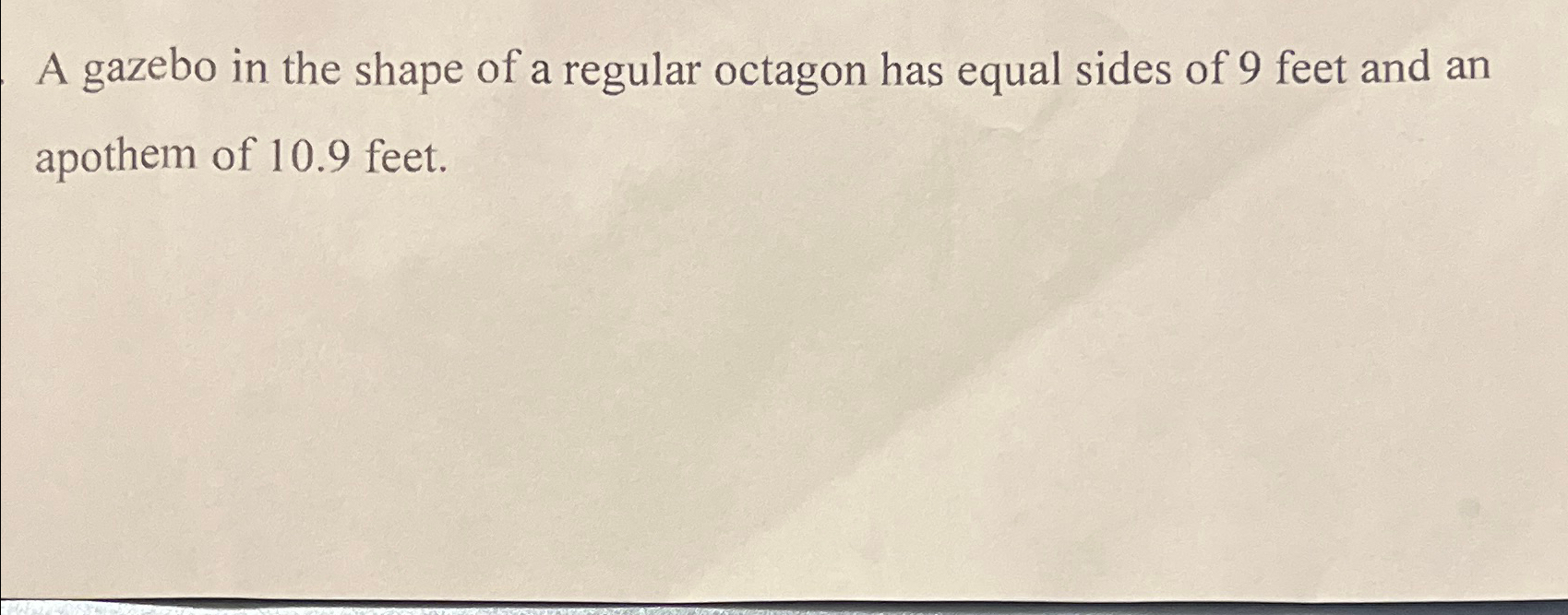 Solved A gazebo in the shape of a regular octagon has equal | Chegg.com