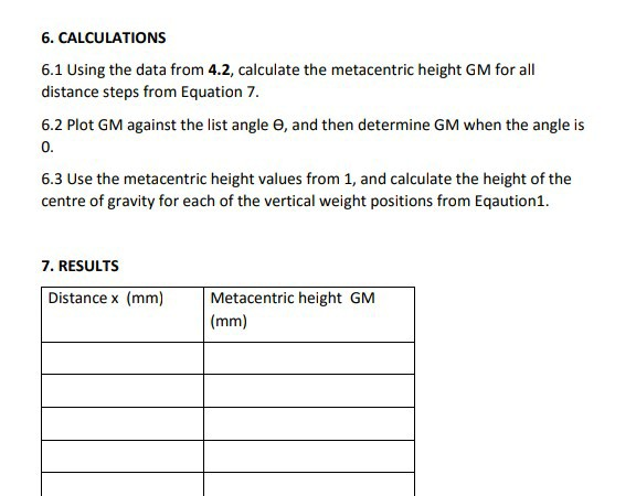 Solved EXPERIMENT 2 METACENTRIC HEIGHT 1. AIM To determine | Chegg.com