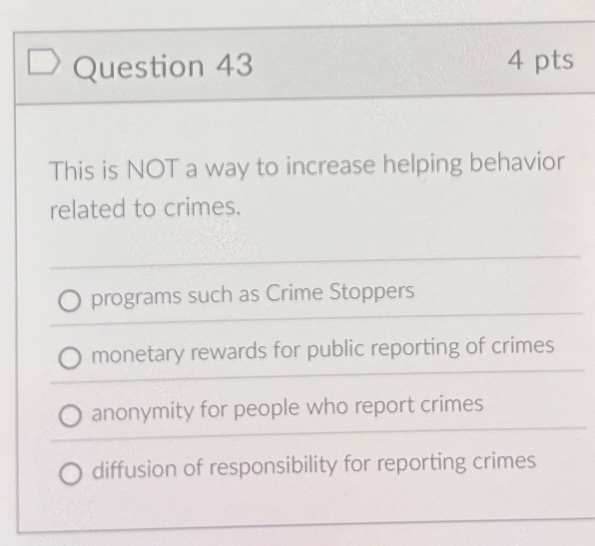 Solved Question 434 ﻿ptsThis is NOT a way to increase | Chegg.com