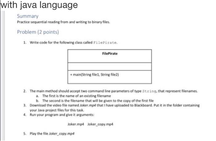 Solved with java language Summary Practice sequential | Chegg.com