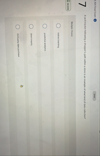 Solved 5101 ﻿Final Exam A wh-fi tracker following a | Chegg.com