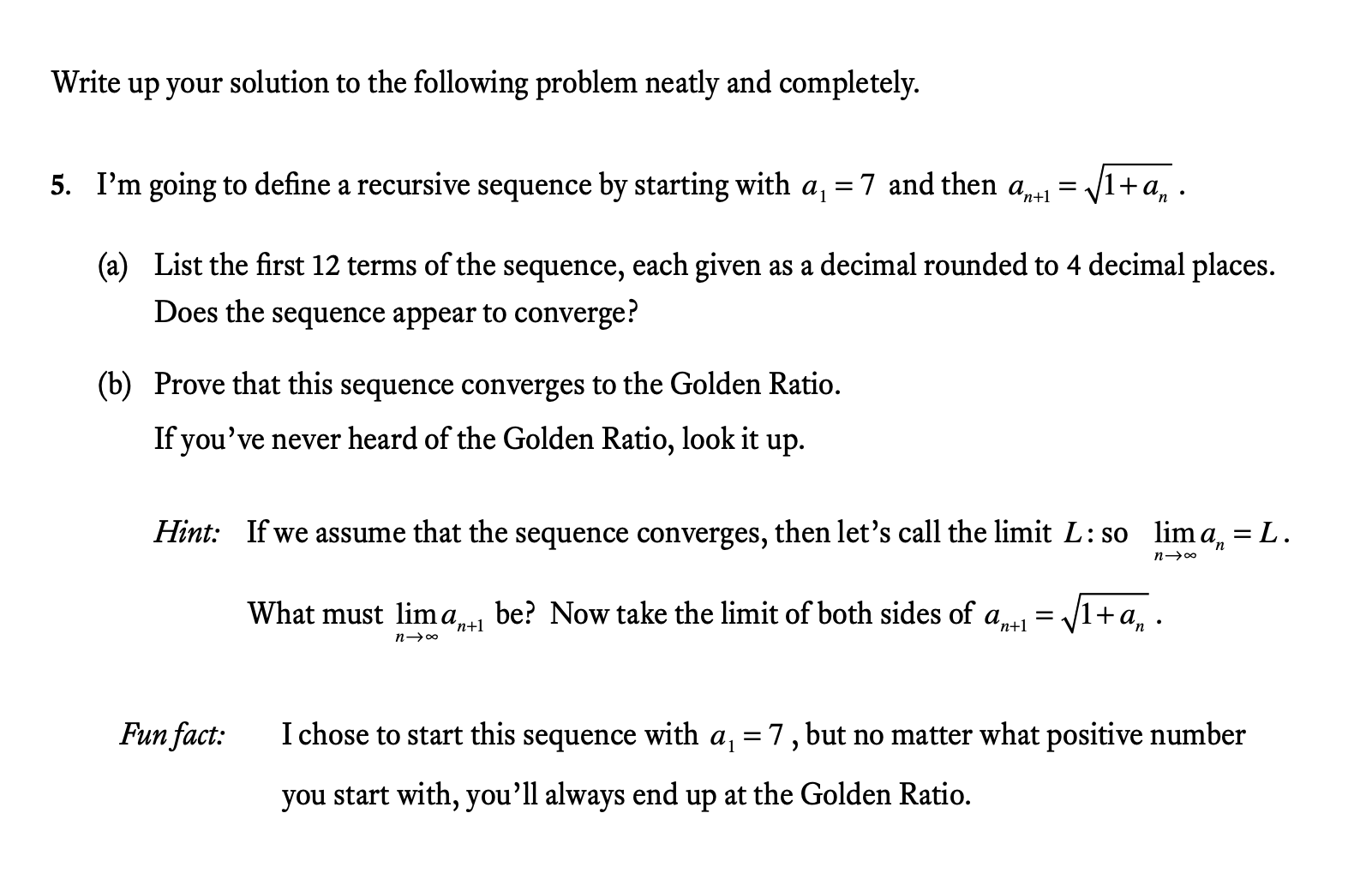 Solved Write up your solution to the following problem | Chegg.com