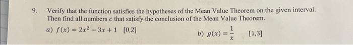 Solved 9. Verify that the function satisfies the hypotheses | Chegg.com