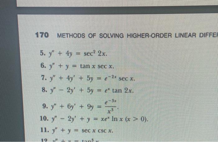 Solved differential equation- please solve 5 using variation | Chegg.com