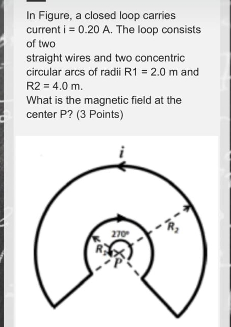 Solved In Figure, a closed loop carries current i=0.20A. | Chegg.com