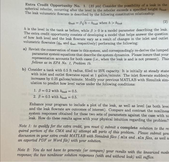 Solved Extra Credit Opportunity No. 1. (25 pts) Consider the | Chegg.com