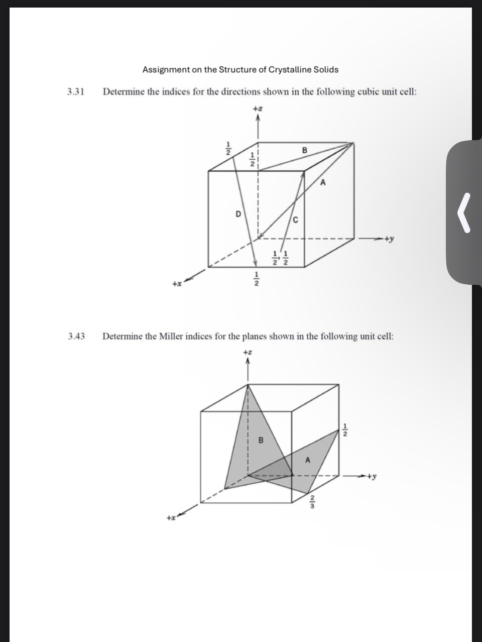 Solved Assignment on the Structure of Crystalline Solids3.31 | Chegg.com