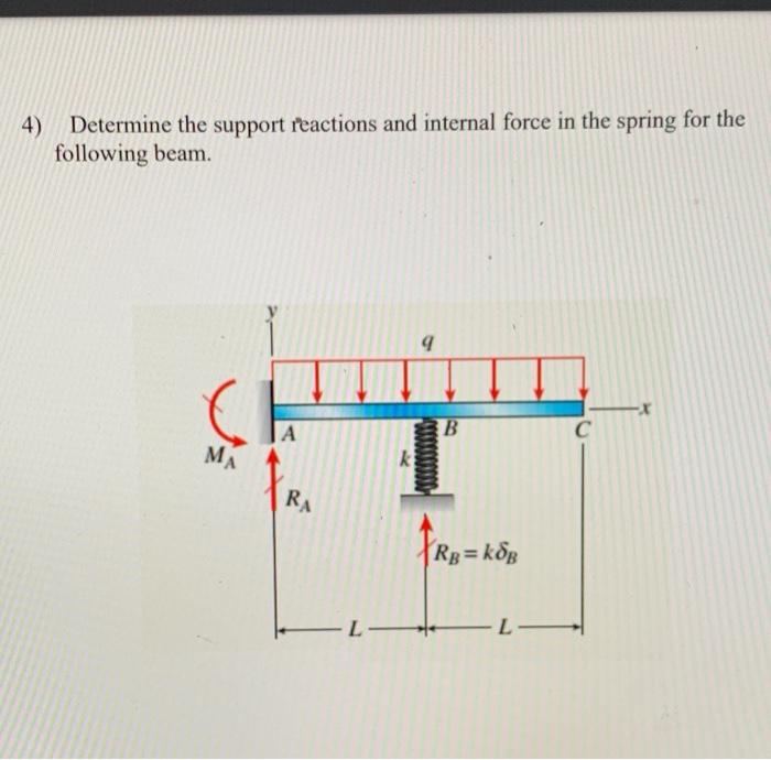 Solved 4) Determine the support reactions and internal force | Chegg.com