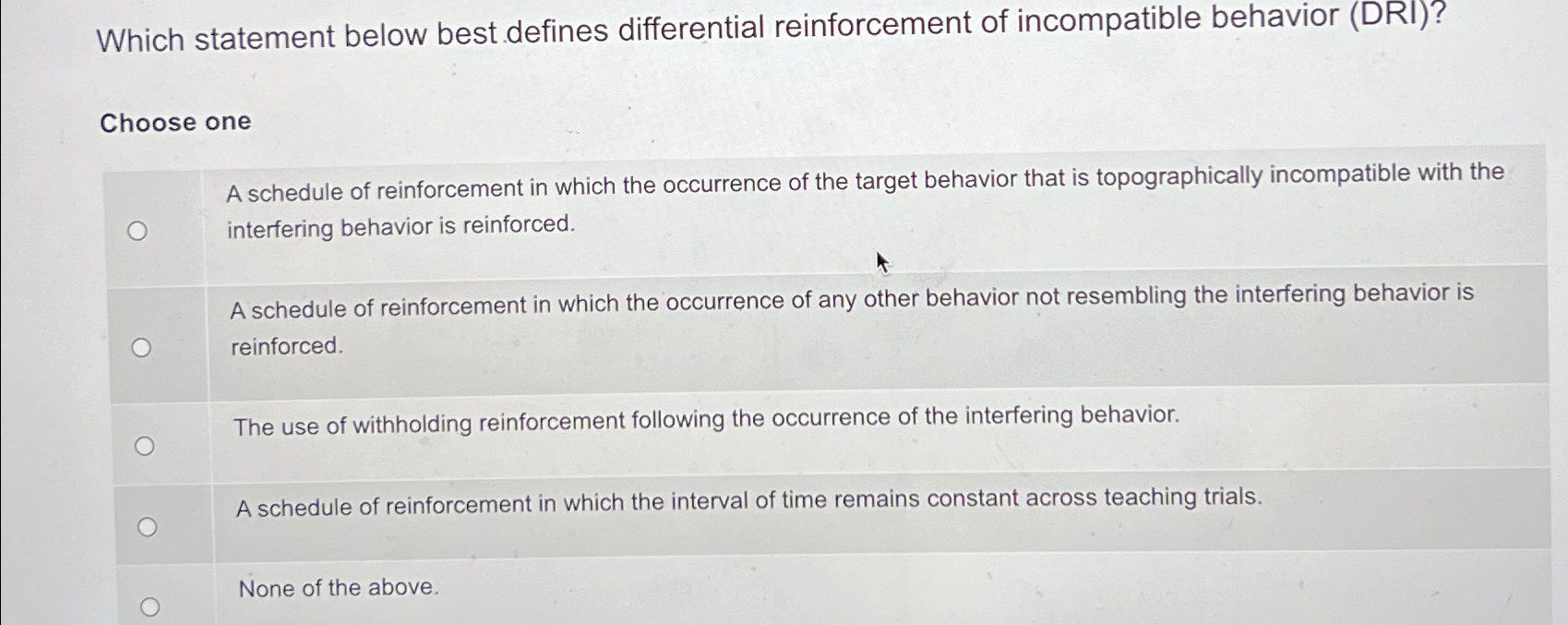 Solved Which statement below best defines differential | Chegg.com