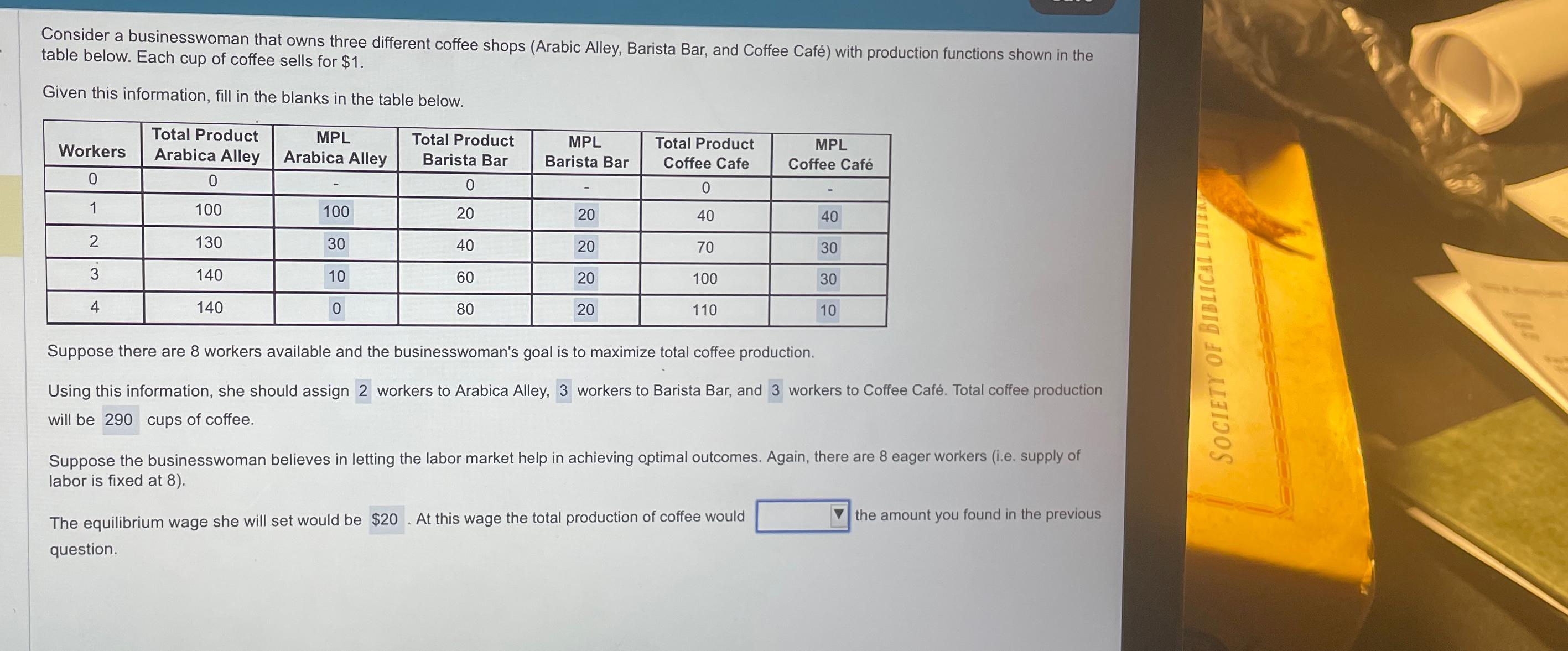 Solved Consider a businesswoman that owns three different | Chegg.com