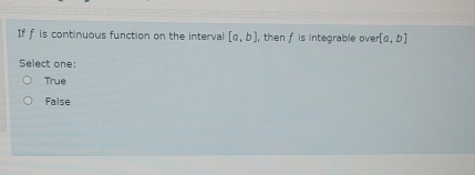 Solved If f ﻿is continuous function on the interval a,b, | Chegg.com