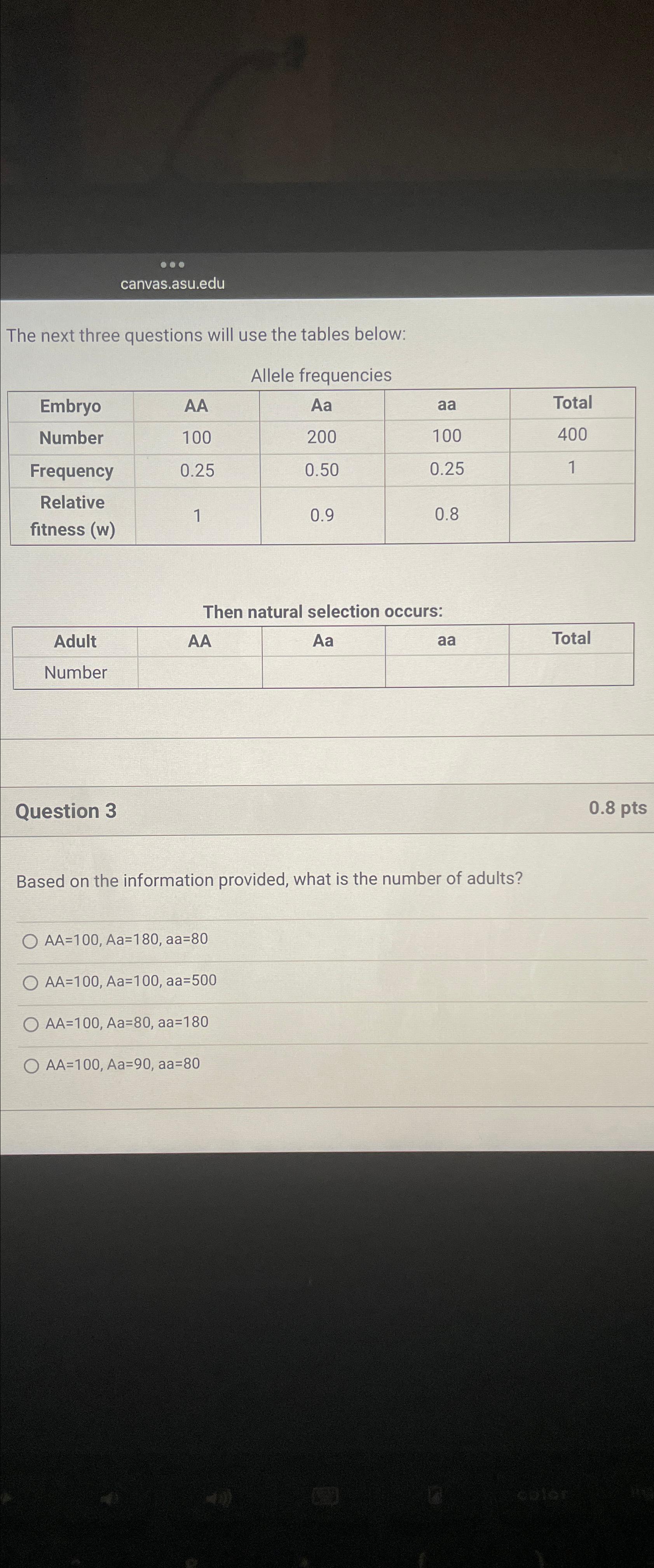 canvas.asu.eduThe next three questions will use the | Chegg.com