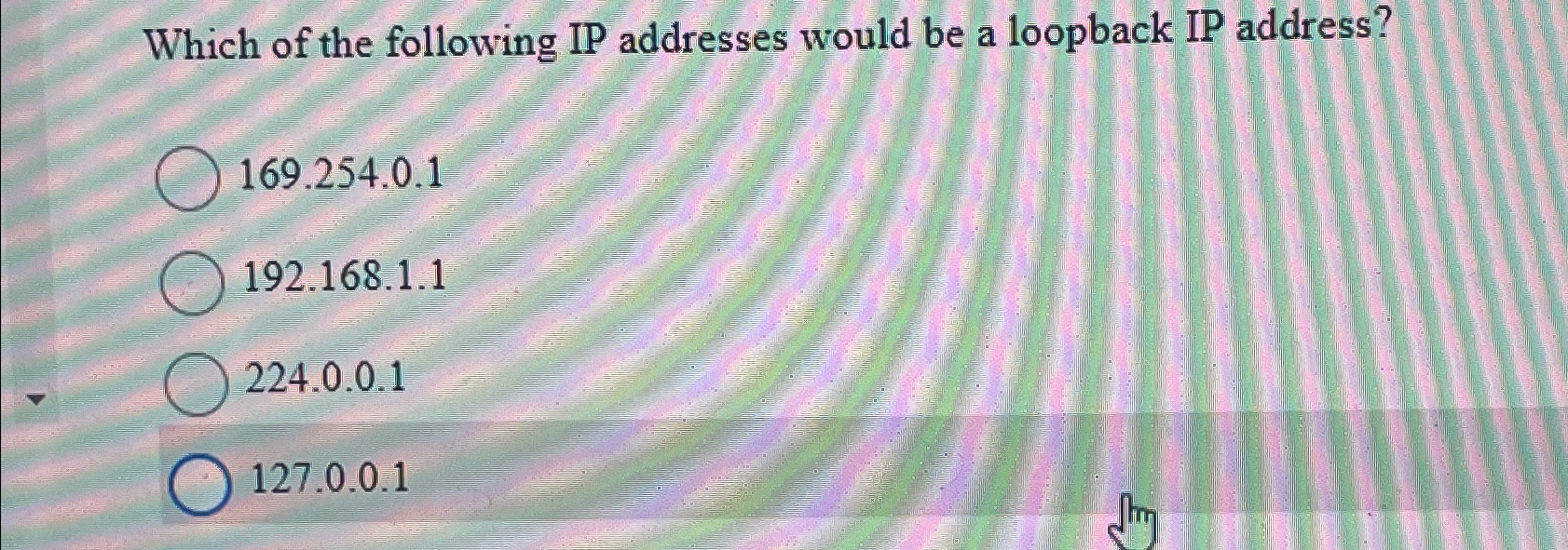Solved Which of the following IP addresses would be a | Chegg.com