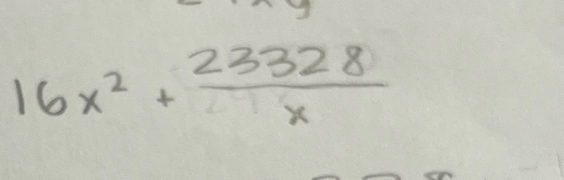 Solved Find the derivative of 16x2+23328x | Chegg.com