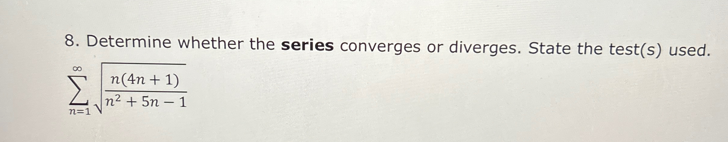 Solved Determine whether the series converges or diverges. | Chegg.com